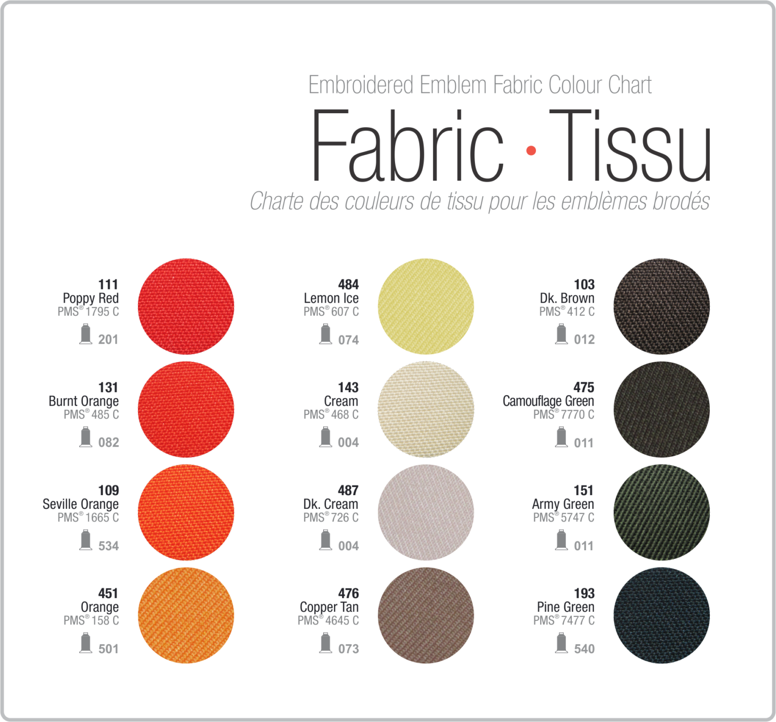 Colour Charts - Emblemtek